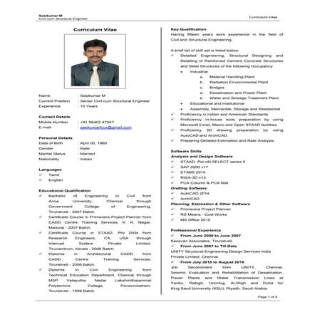 CV - Sasikumar M | PDF