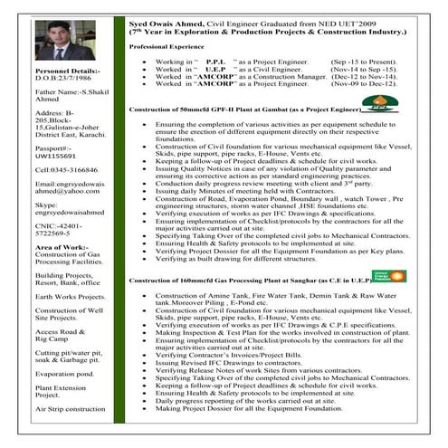 Project Engineer Cv | PDF