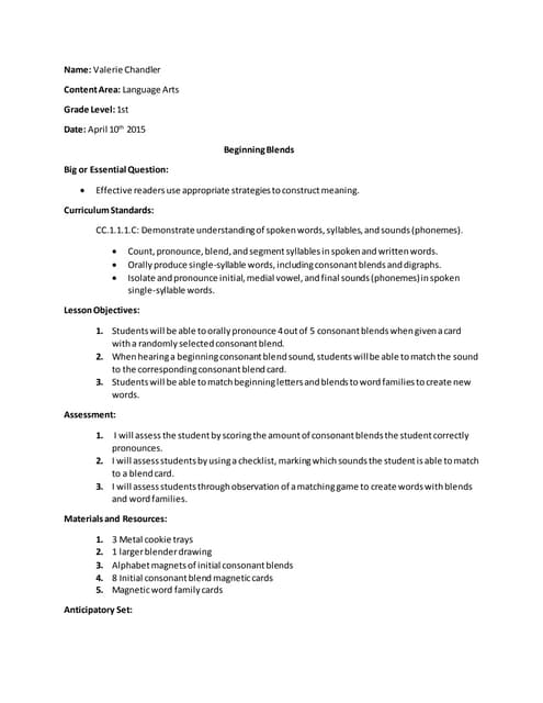 Daily lesson plan | DOCX