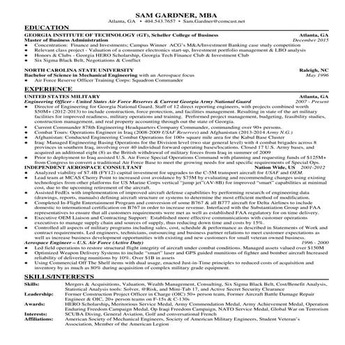 Sam Gardner Georgia Tech MBA Resume 2016 | PDF