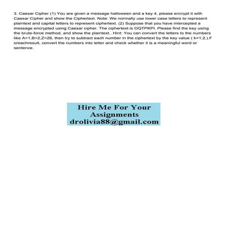 3 Caesar Cipher 1 You are given a message halloween and a.pdf