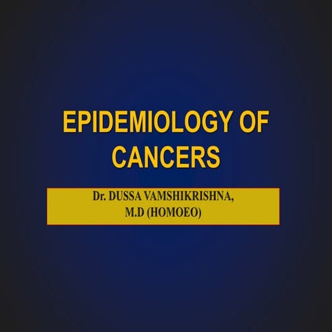 cancer epidemiology | PPTX
