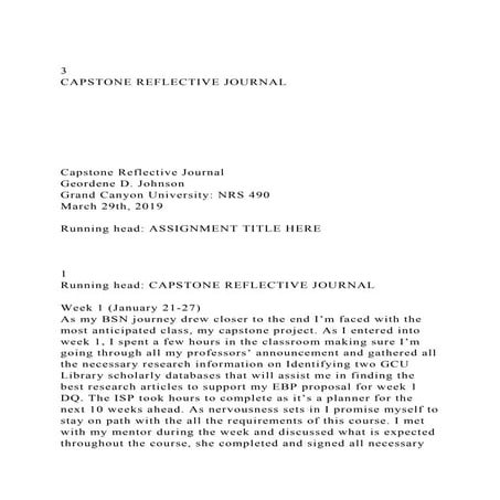 Running head Benchmark-Professional Capstone and Practicum Reflec.docx