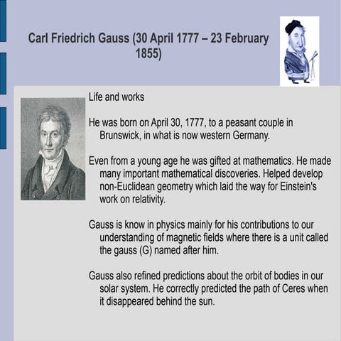Carl Friedrich Gauss | PPT