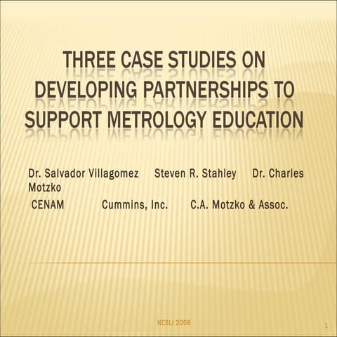 3 Case Studies On Developing Partnerships Ncsl09 | PPT