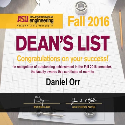 Dean's list certificate | PDF | College Education | Education