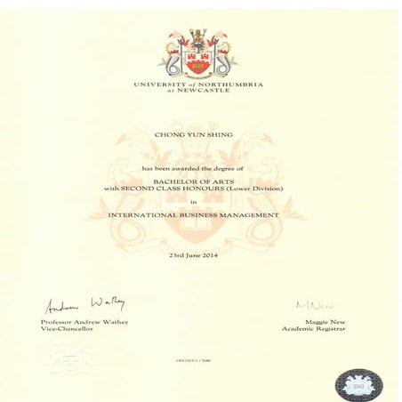 BA Hons Certificate | PDF