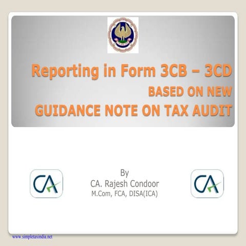3CD and 3CB by CA Rajesh Condoor | PDF