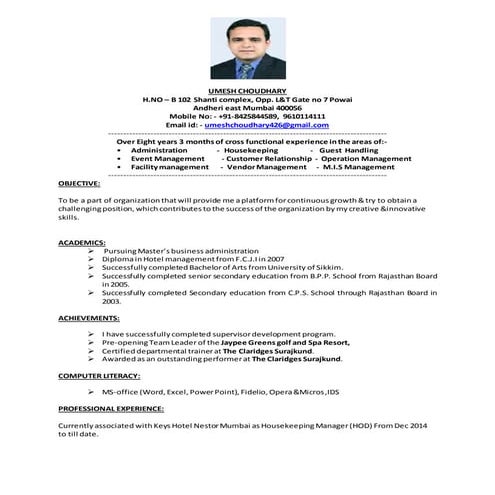 umesh resume 1 | DOCX