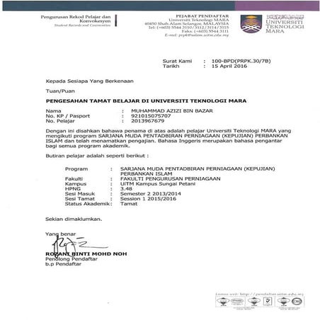 official degree transcript | PDF