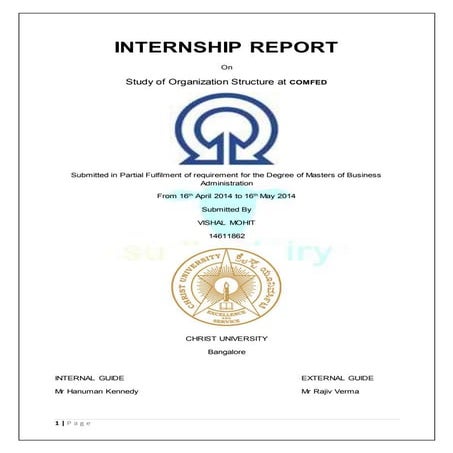 intership report comfed | DOCX