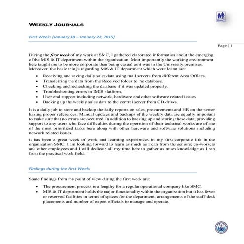 Sample of A logbook for Bachelor of Science in computer science ...