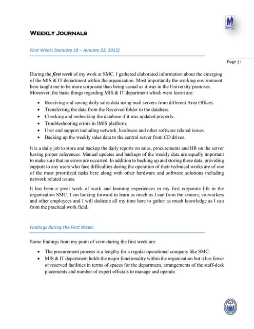 Sample of A logbook for Bachelor of Science in computer science ...