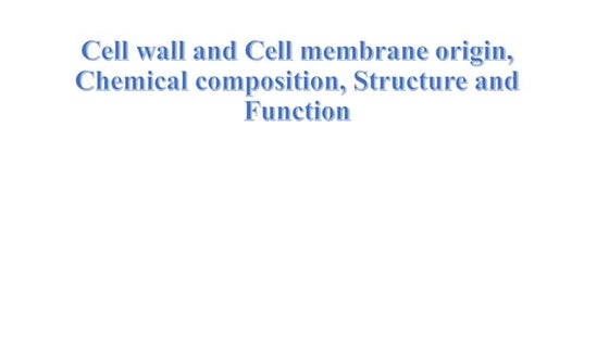 Cell wall structure and function | PPTX | Biological Sciences | Science