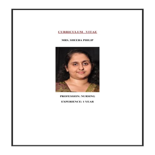 sheeba philip resume | PDF