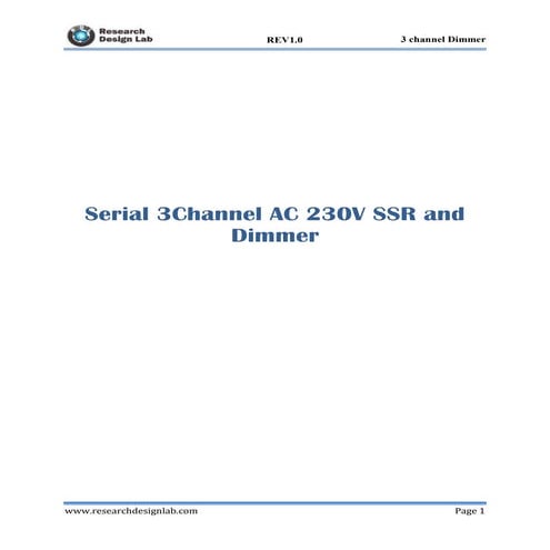 Serial 3 Channel AC 230V SSR and Dimmer | PDF