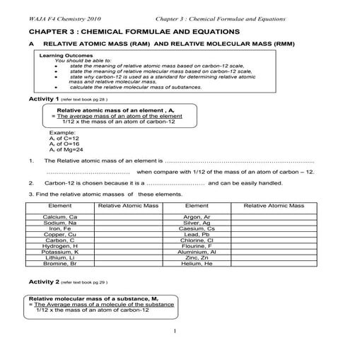3 chemical formulae and equations | DOCX