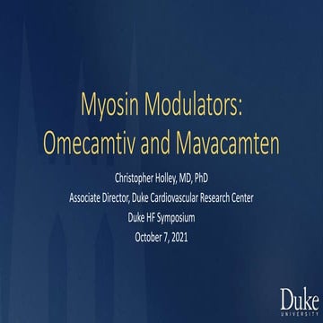 Myosin Modulators: Omecamtiv and Mavacamten | PPTX