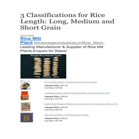 3 classifications for rice length | DOCX