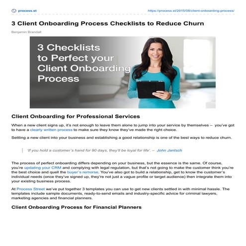 3 Checklists to Perfect Your Client Onboarding Process | PDF