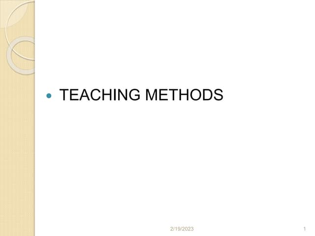 Teaching Methods aligned to objectives | PPTX