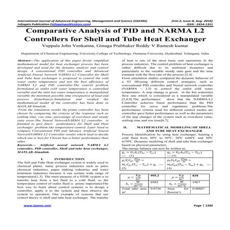 comparative analysis of pid and narma l2 controllers for shell and tube heat exchanger | PDF