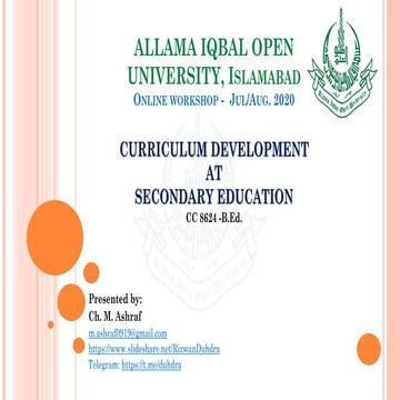 CURRICULUM DEVELOPMENT AT SECONDARY EDUCATION | PDF