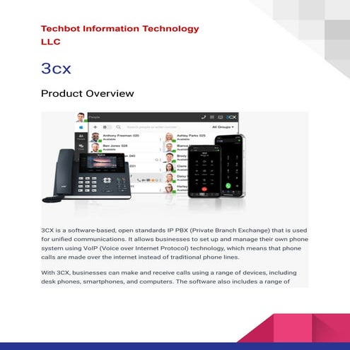 Techbot 3cx Partner - 3cx Features | PDF