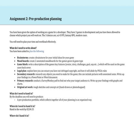 3D assignment 2 (planning) | PPT