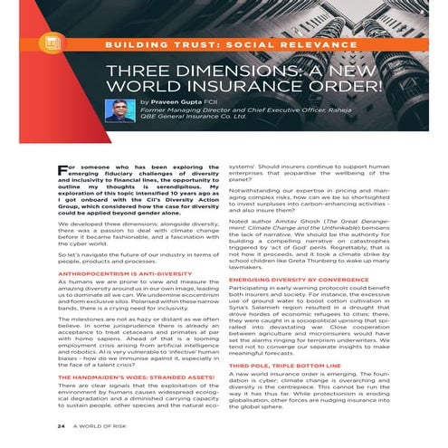 THREE DIMENSIONS: A NEW WORLD INSURANCE ORDER! | PDF