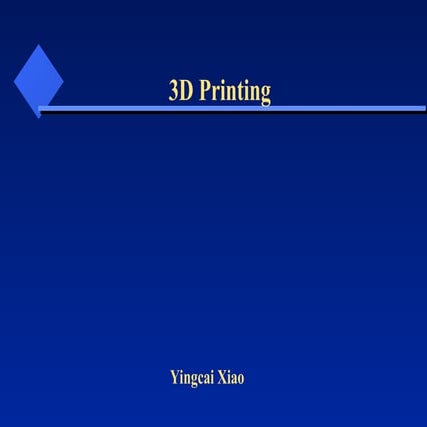 Comprehensive Overview of 3D Printing Technologies, Applications, and ...
