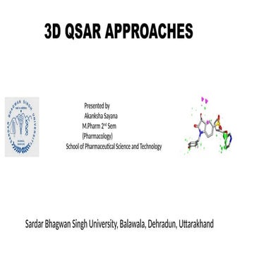 "Detailed 3D-QSAR PowerPoint Explaining Methods, Models, and ...