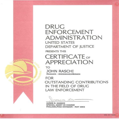 DEA Certificate of Appreciation | PDF