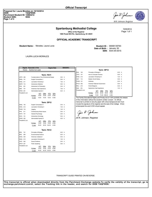 Final college transcript | PDF
