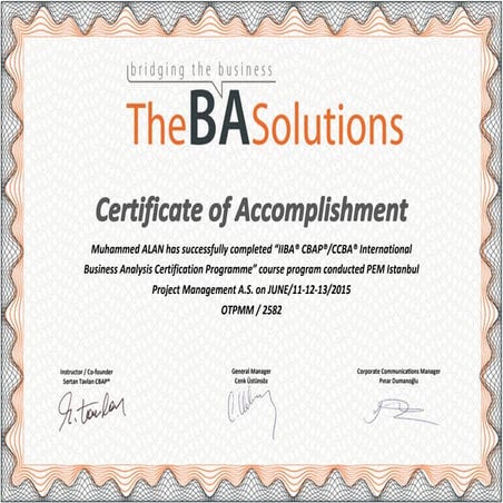 Business_Analyst_Certificate_2015 | PDF