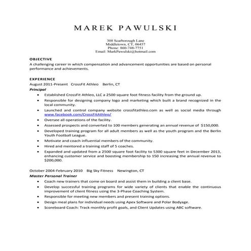 Marek Pawulski Resume | DOC