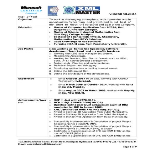 Yogesh CV | PDF