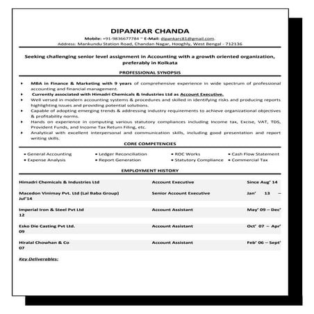 Dipankar Chanda Resume | DOC