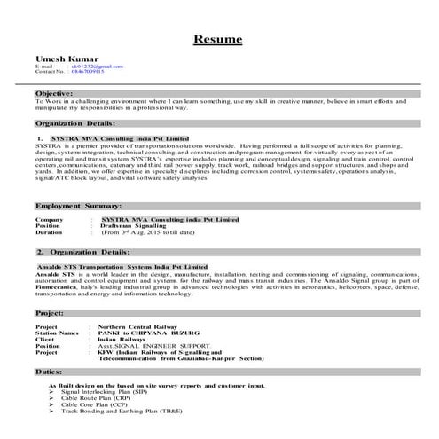 Resume-Umesh Kumar | PDF