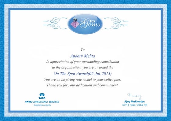 On The Spot Award_ECM Unit | PPT