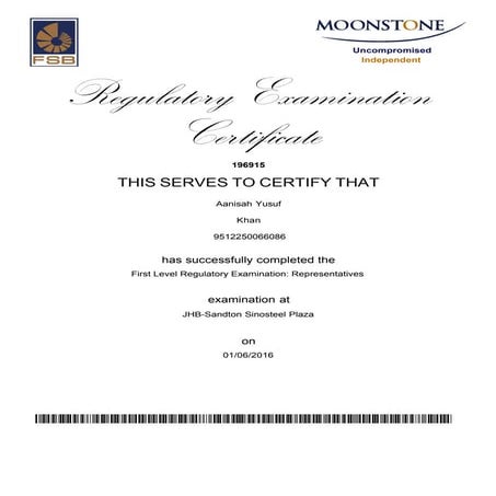 Fais Certificate. | PDF