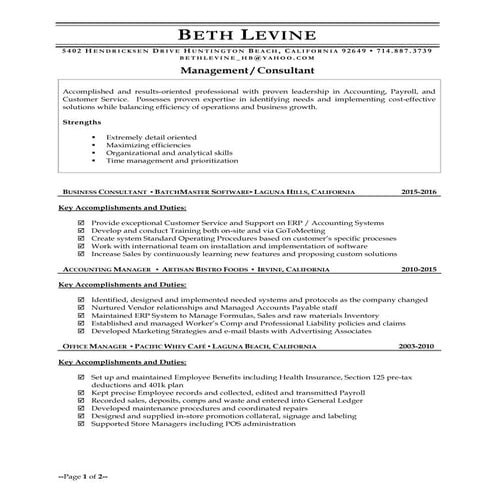 Beth Levine Resume | PDF