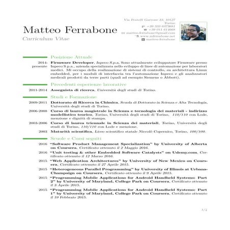 curriculum-ferrabone-ita-20160919 | PDF