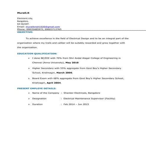 Curriculum Vitae for Sifiso M. Zulu | DOC