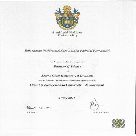 BSc in Quantity Surveying and Construction Management | PDF