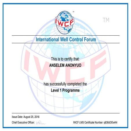 iwcf certificate | PPT