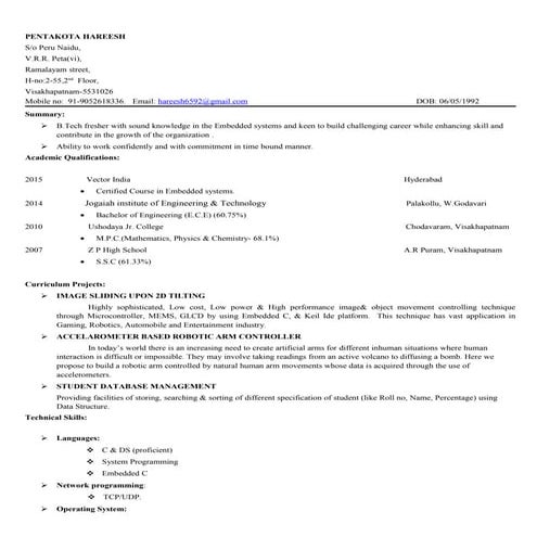 Hareesh resume | DOC