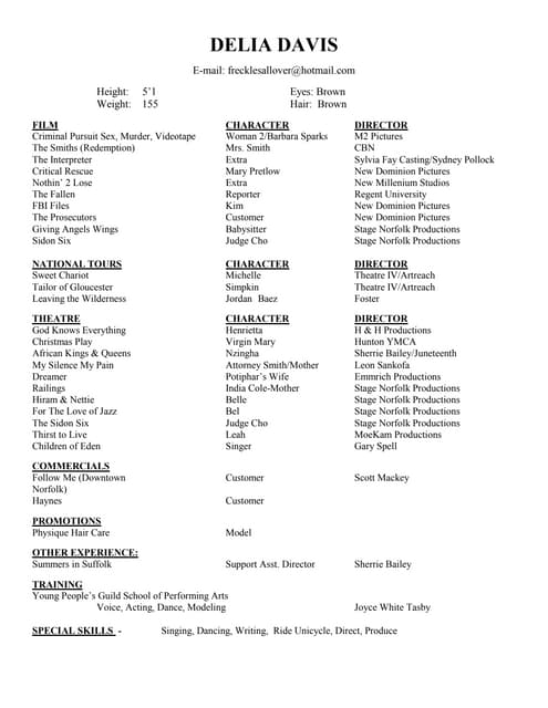 Delia Davis presentations