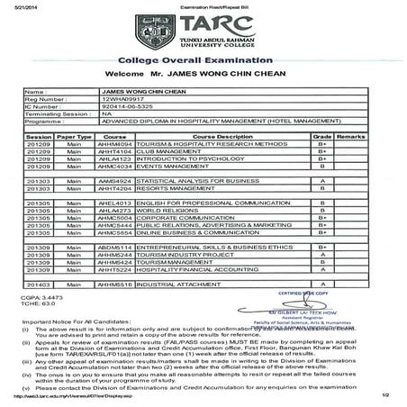Adv Diploma Transcript | PDF