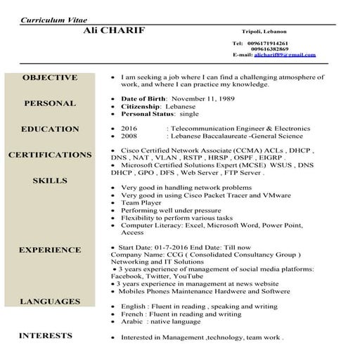 CV M. Al-odhari | PDF